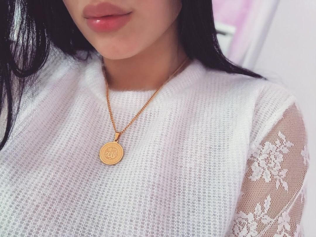 Allah Medallion Gold Necklace | Islamic Arabic Jewelry For Men & Women ...